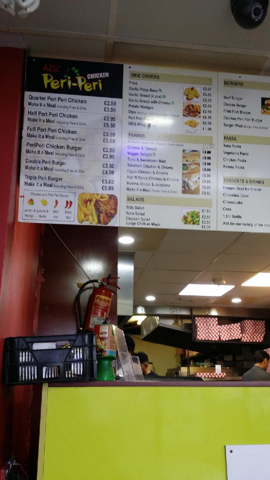 Menu at Aziz Pizza pizzeria, Birmingham, 64 Lozells Rd