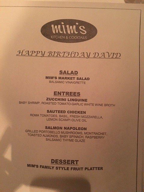 Menu at Mim's Restaurant, Roslyn Heights