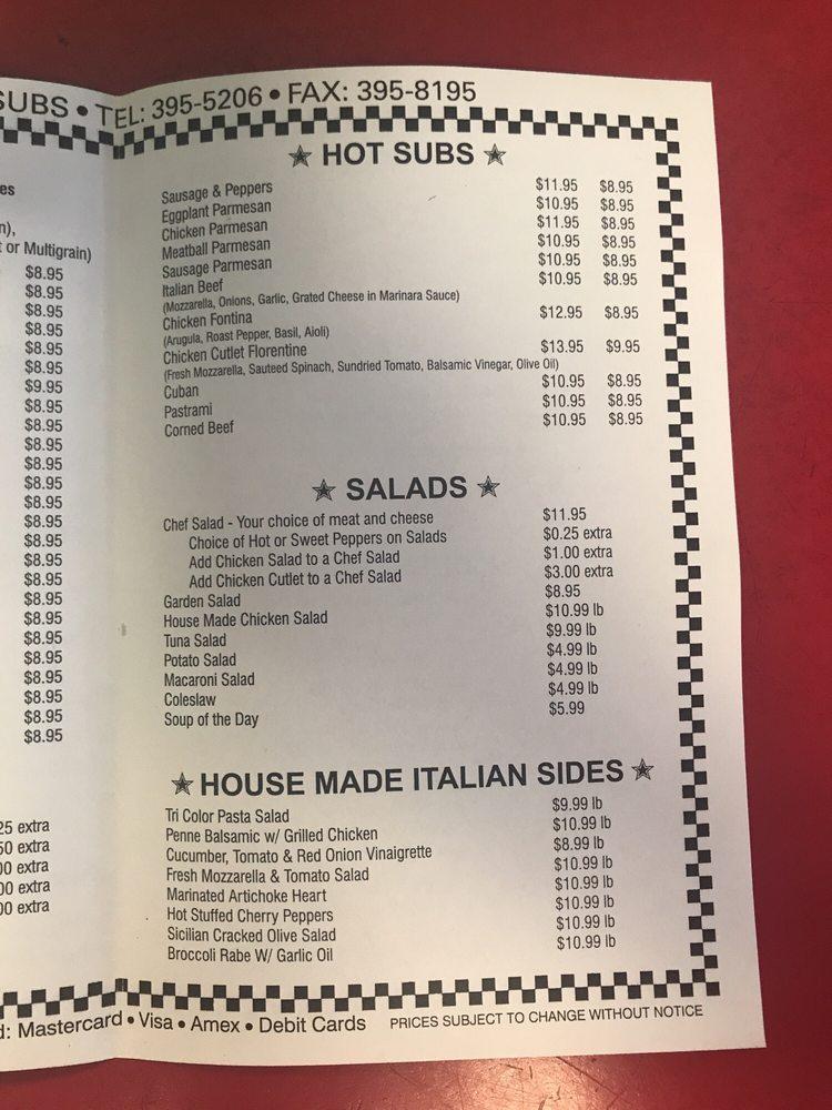 Menu at V & S Italian Deli restaurant, Boca Raton