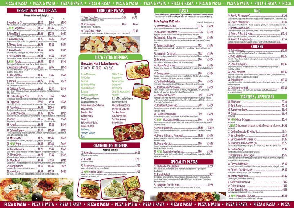 Menu at Amore Express restaurant, Renfrew