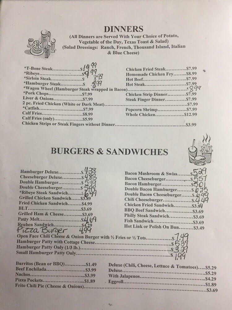 Menu at HI-De-Ho Cafe, Watonga, OK-33