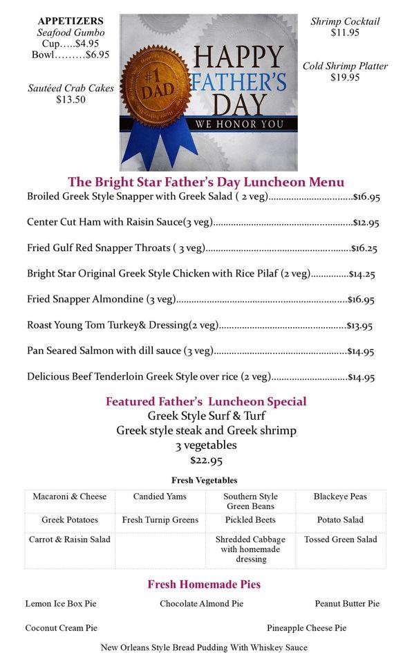 Menu at Bright Star Restaurant, Bessemer