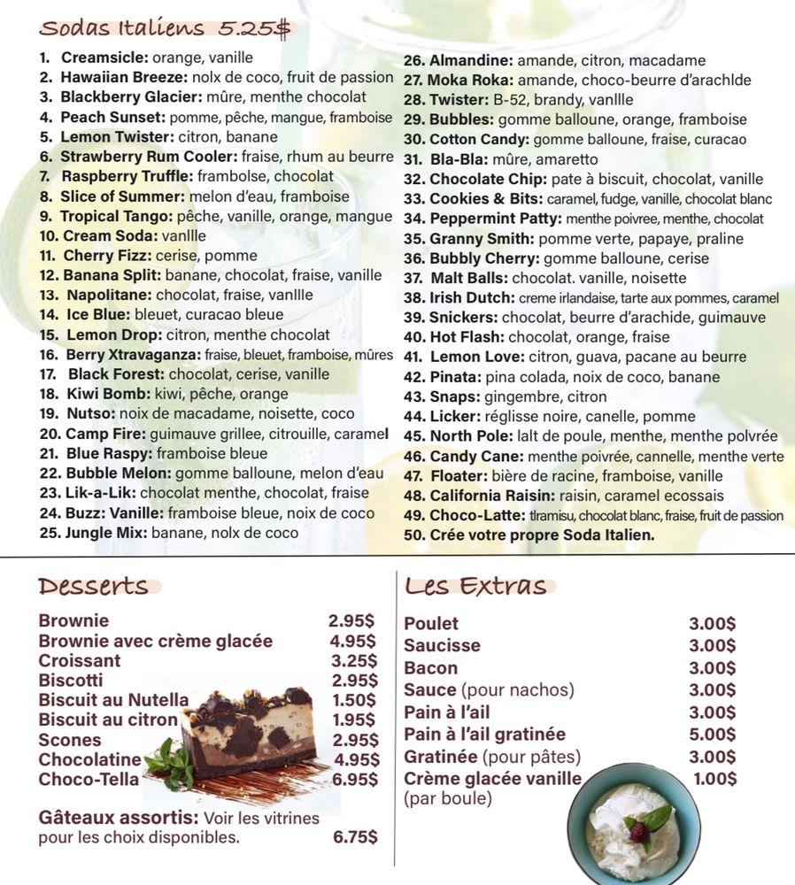 Menu au Café Choco-Latté, Montréal, Dollard Ave