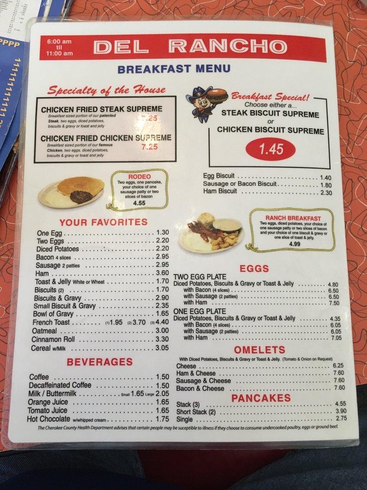 Menu at Del Rancho - Tahlequah fast food, Tahlequah