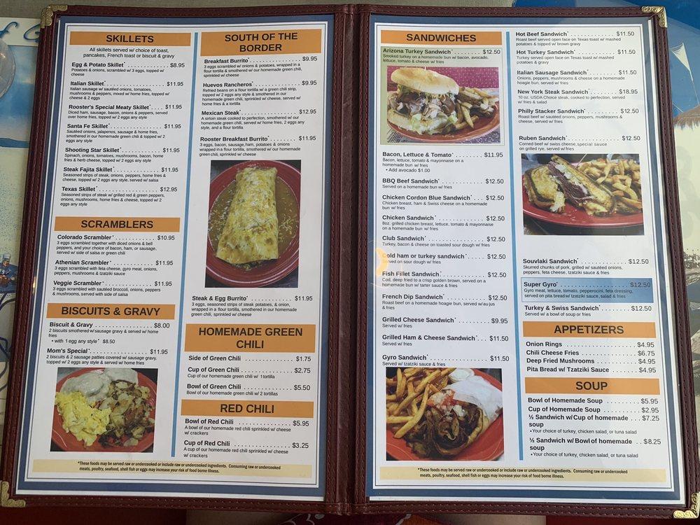 Menu at Red Rooster Cafe, Denver, Washington St