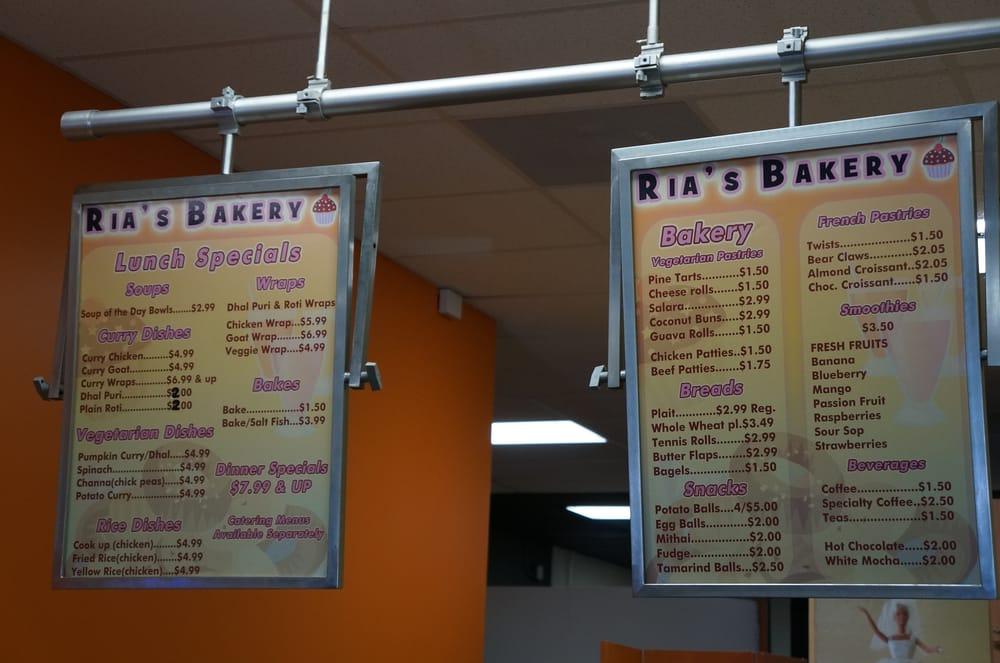 Menu at Ria's Bakery Cafe', Ocoee, S Clarke Rd