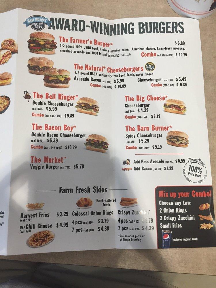 Menu at Farmer Boys restaurant, Henderson, 85 N Stephanie St