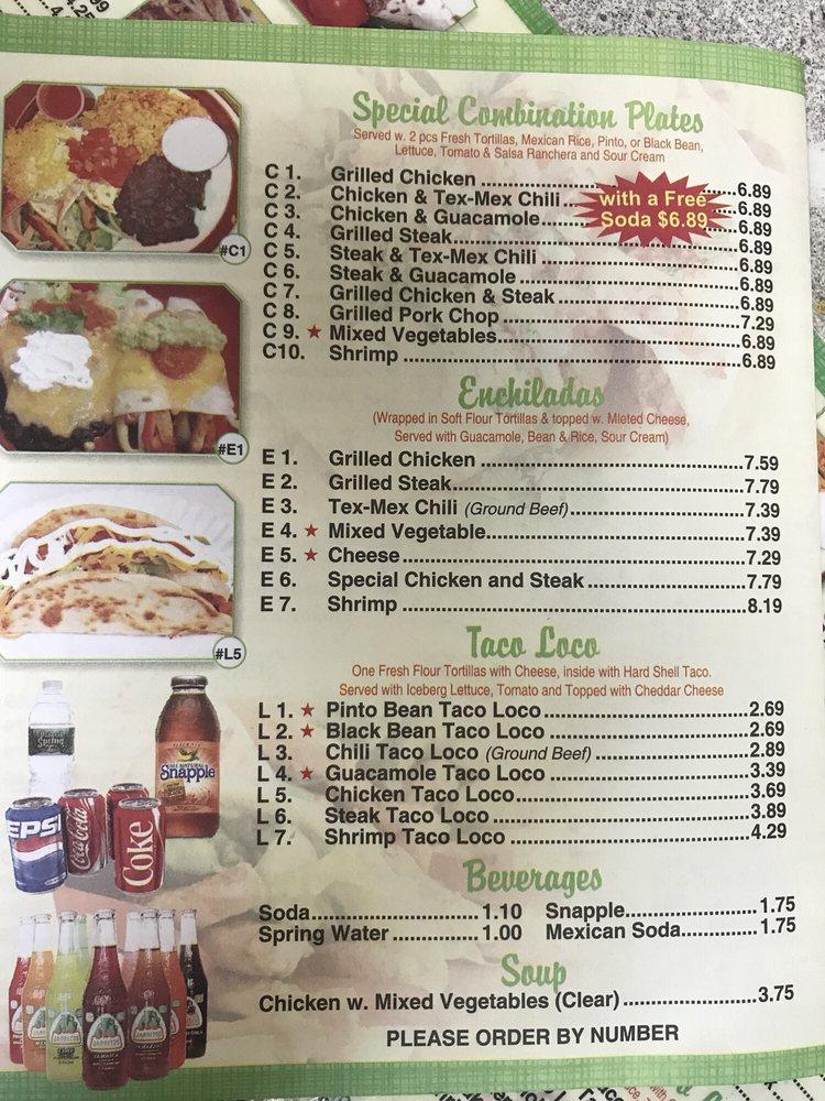 Menu at Taco Place restaurant, New York City, 94-03 63rd Dr