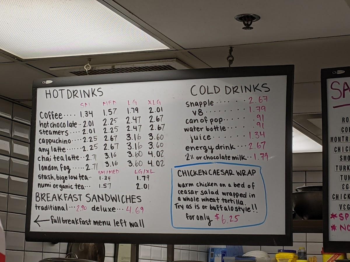 Menu at Gaberniks Cafe Etc, Winnipeg, 220 Portage Ave