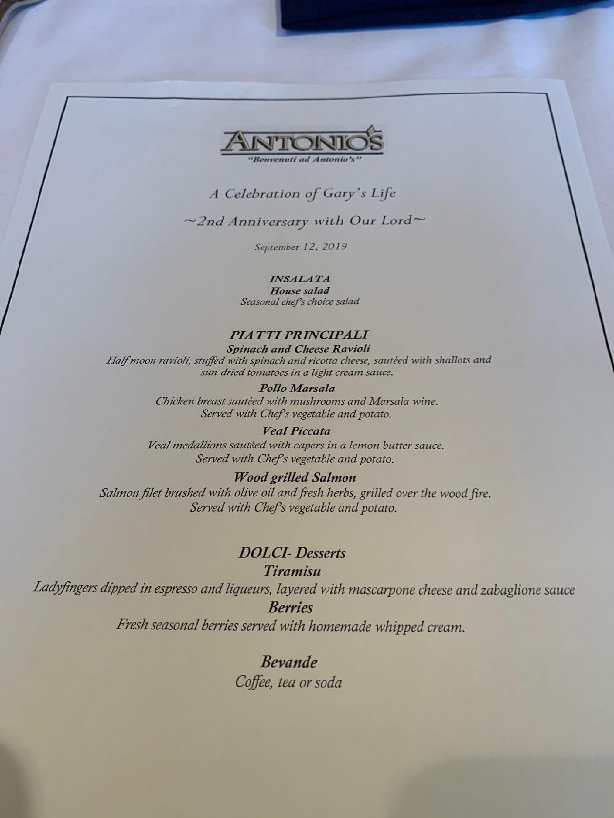 Menu at ANTONIO'S Maitland restaurant, Maitland, 611 S Orlando Ave