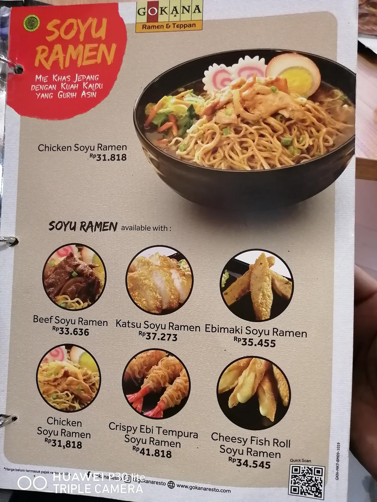 Menu at Gokana Ramen & Teppan - SMS restaurant, Tangerang, Summarecon ...