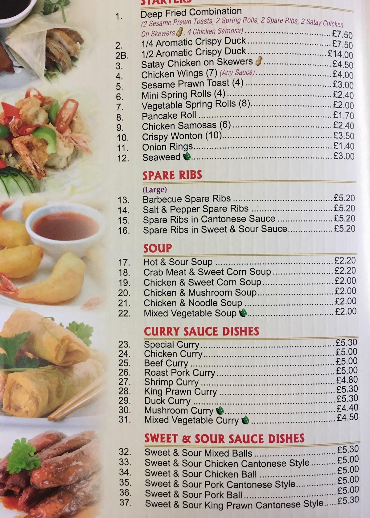 Menu at Hong Kong House fast food, Haverfordwest
