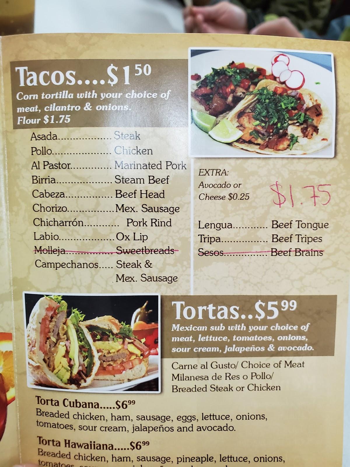 Menu at Los Arcos Market restaurant, Lincoln Park
