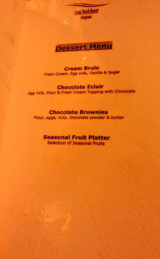 Menu at Podium Restaurant, Hurghada