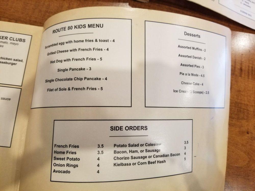 Menu at ROUTE 80 CAFE, East Haven