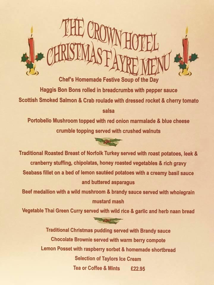 Menu at The Crown Hotel pub & bar, Peebles