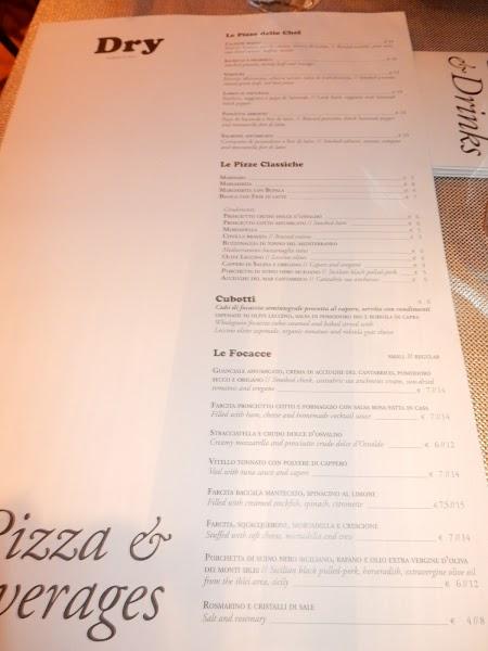 Menu at Dry pub & bar, Milan, Via Solferino