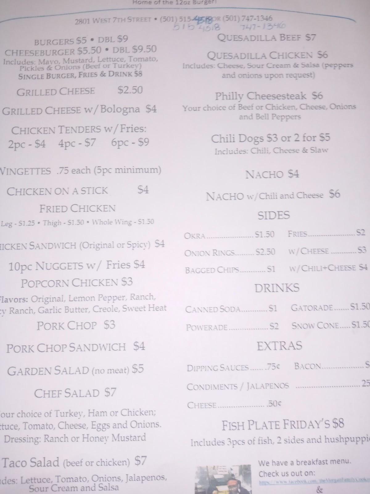 Menu at Morgan's Kitchen & Deli restaurant, Little Rock