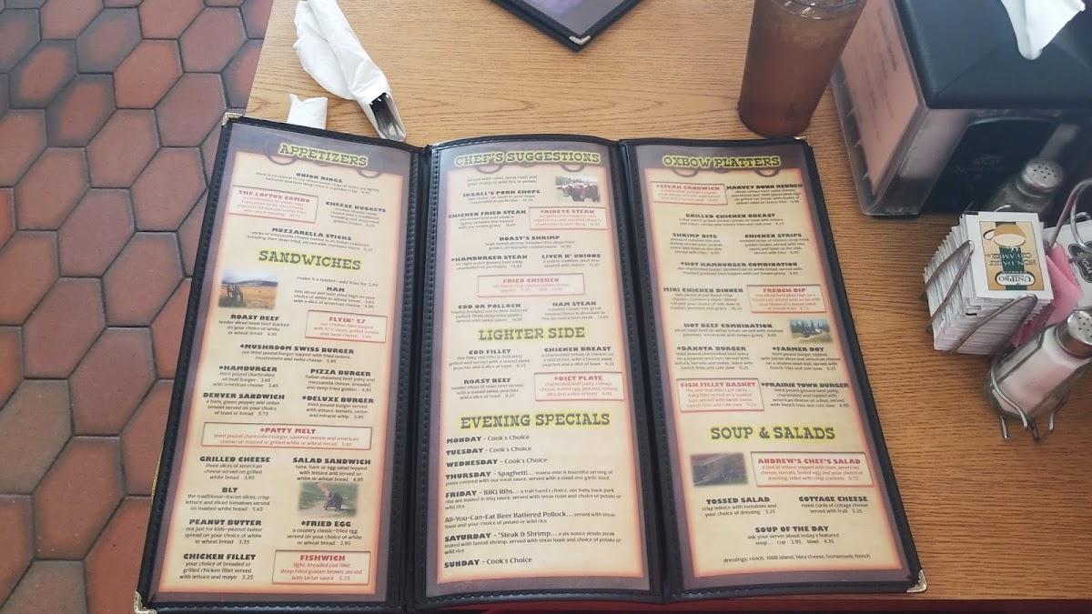 Menu at Oxbow Restaurant, De Smet