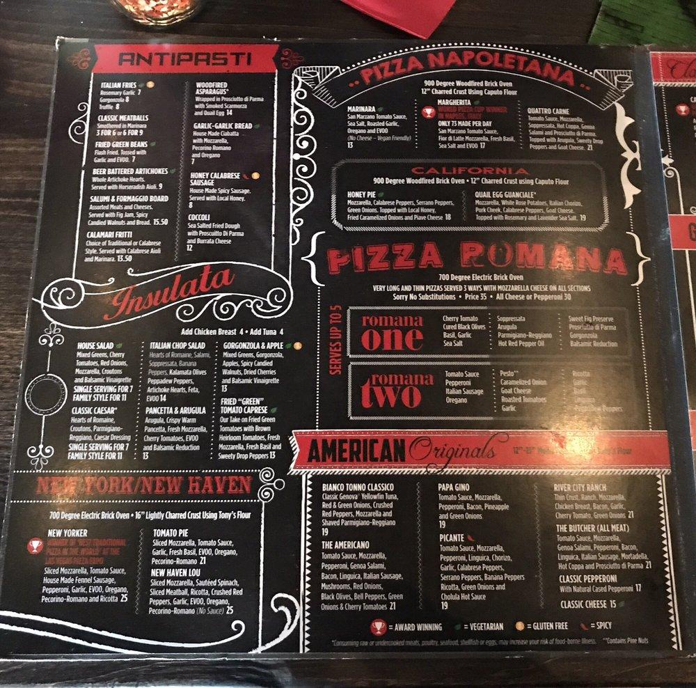 Menu at Pizza Rock pub & bar, Las Vegas, 201 N 3rd St