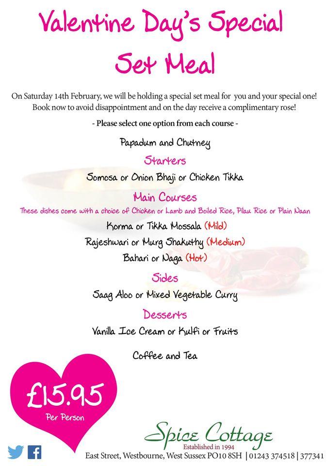 Menu at Spice Cottage restaurant, Westbourne