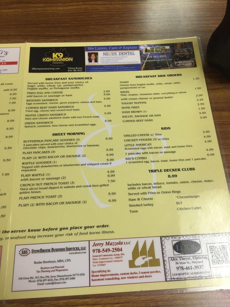 Menu at Stow Café cafe, Stow