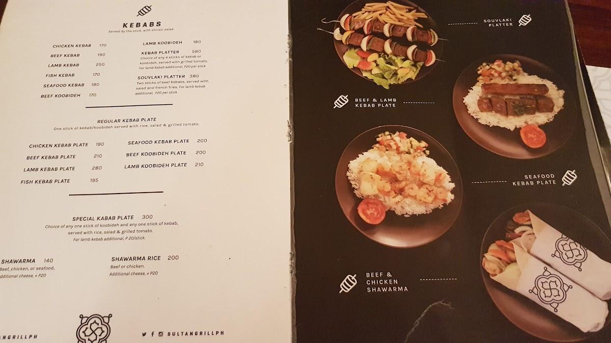 Menu at Sultan Mediterranean Grill restaurant, Makati, UG9 Valero Plaza ...