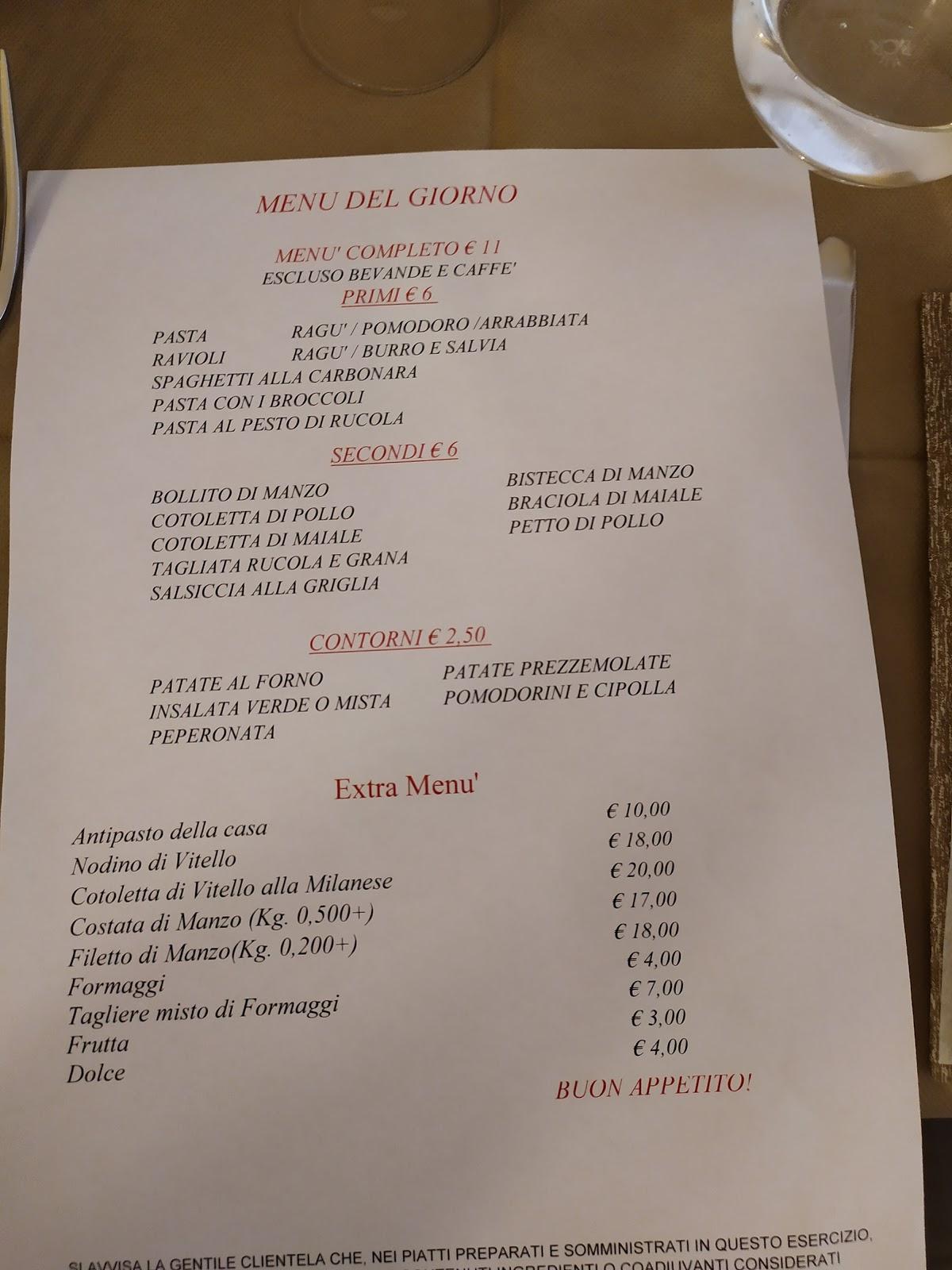 Menu da Antica Trattoria San Galdino pub & bar, Zelo Surrigone