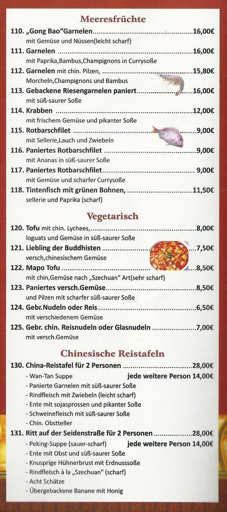 Speisekarte von China-Restaurant Dynastie, Merzig