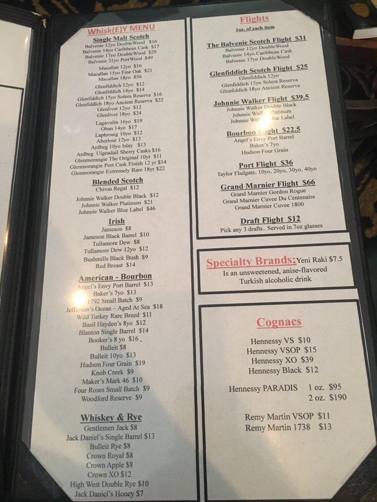 Menu at Mona Lounge and Cigar Bar, Short Pump