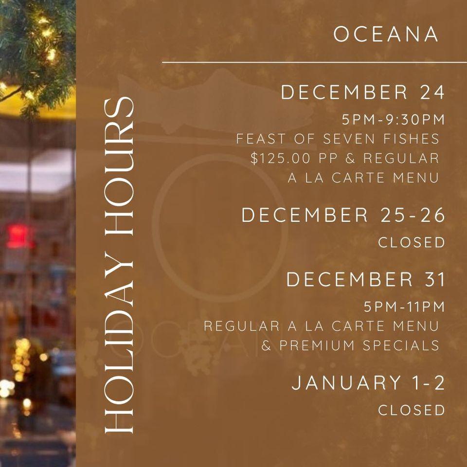 Menu at Oceana restaurant, West New York, 120 W 49th St