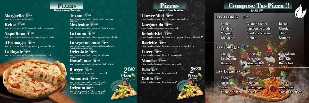 Menu at Origano restaurant, Nimes