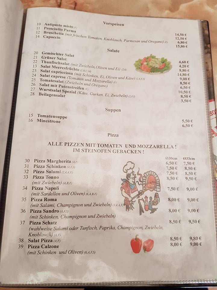 Speisekarte von Pizzeria da Mimmo, Lörrach