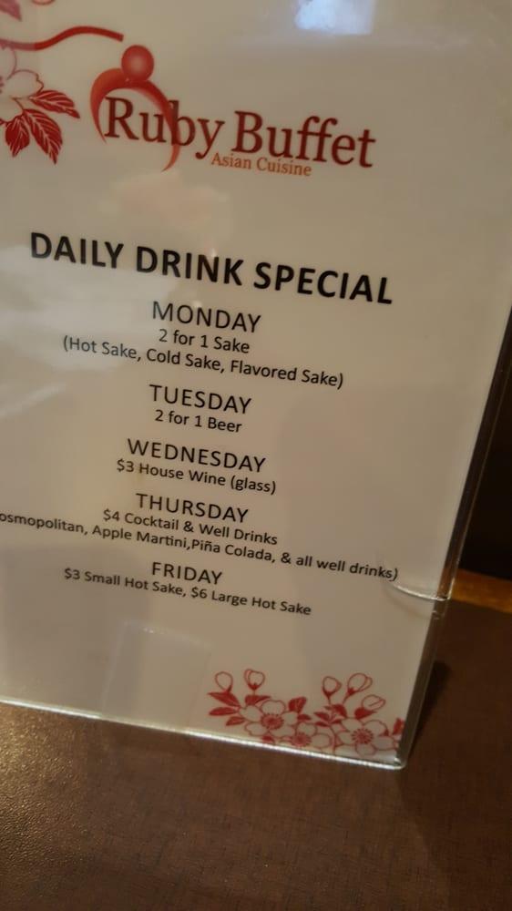 Menu at Ruby Buffet restaurant, Massapequa