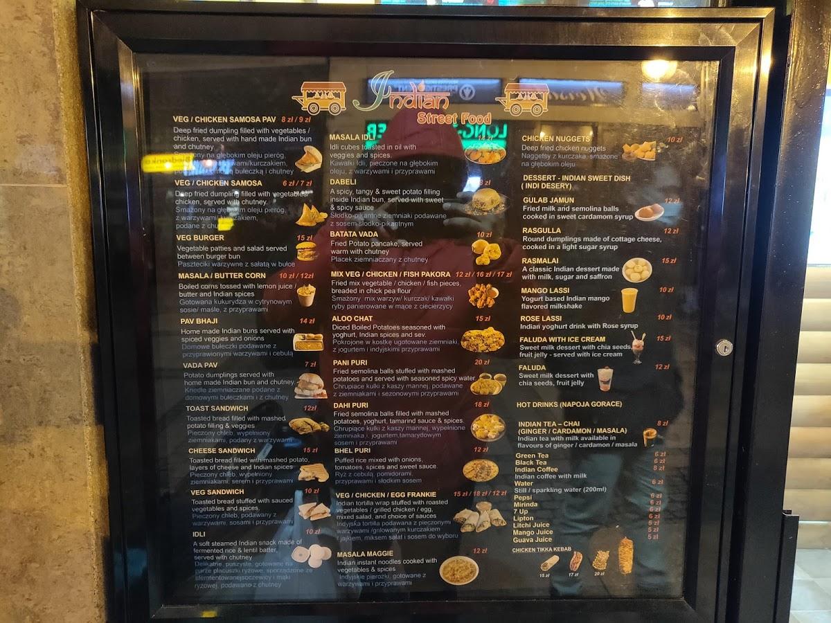 Menu at Street Food Center restaurant, Wrocław