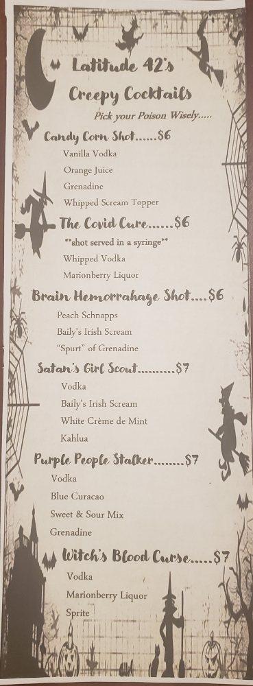 Menu at Latitude 42 Bar & Grill, Harbor