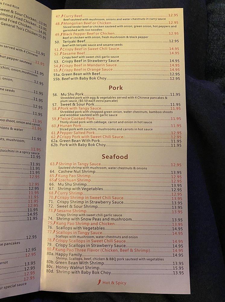 Menu at Ming Garden restaurant, Everett
