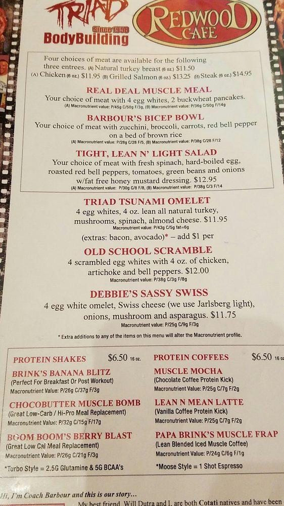 Menu at Redwood Cafe, Cotati