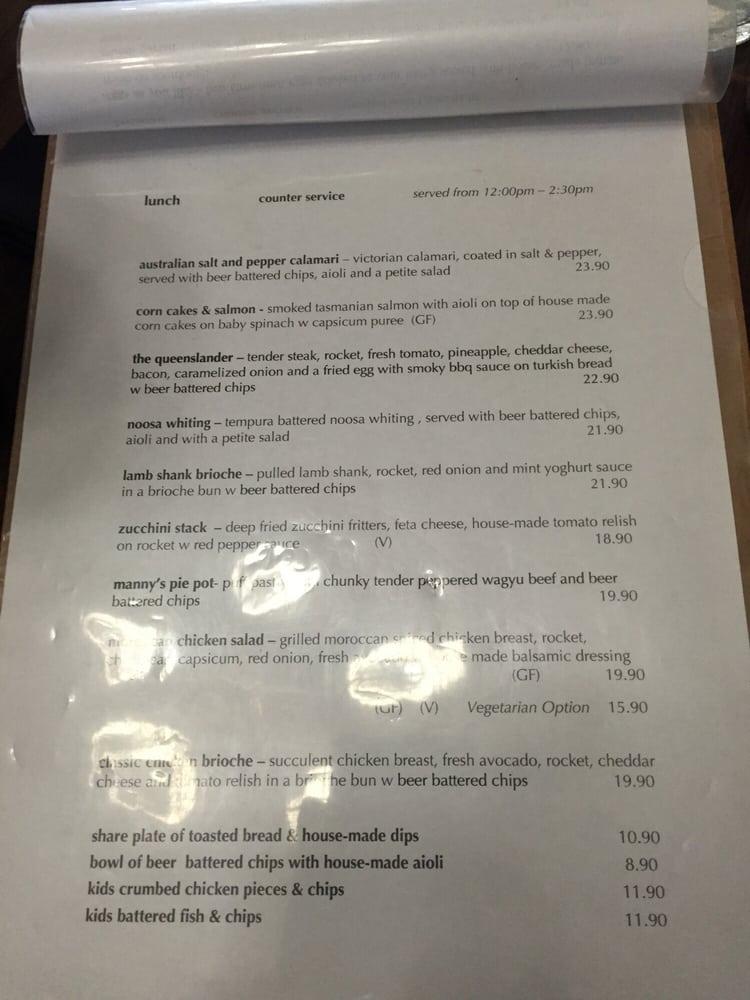 Menu at Matthew Thomas restaurant, Sandgate