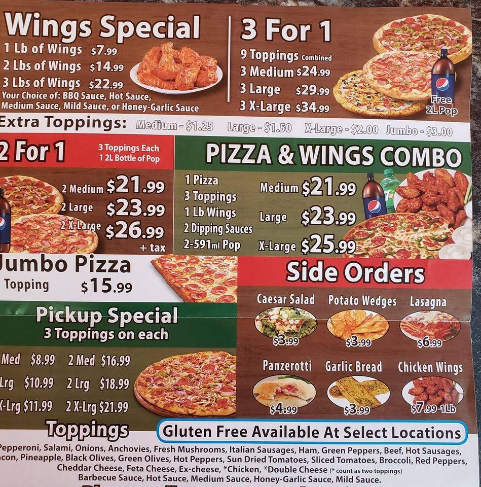 Menu at Tito's Pizza pizzeria, Kitchener, 153 Country Hill Dr #6B