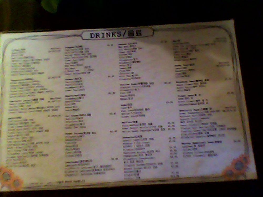 Menu at Yellow House Cafe, Los Angeles