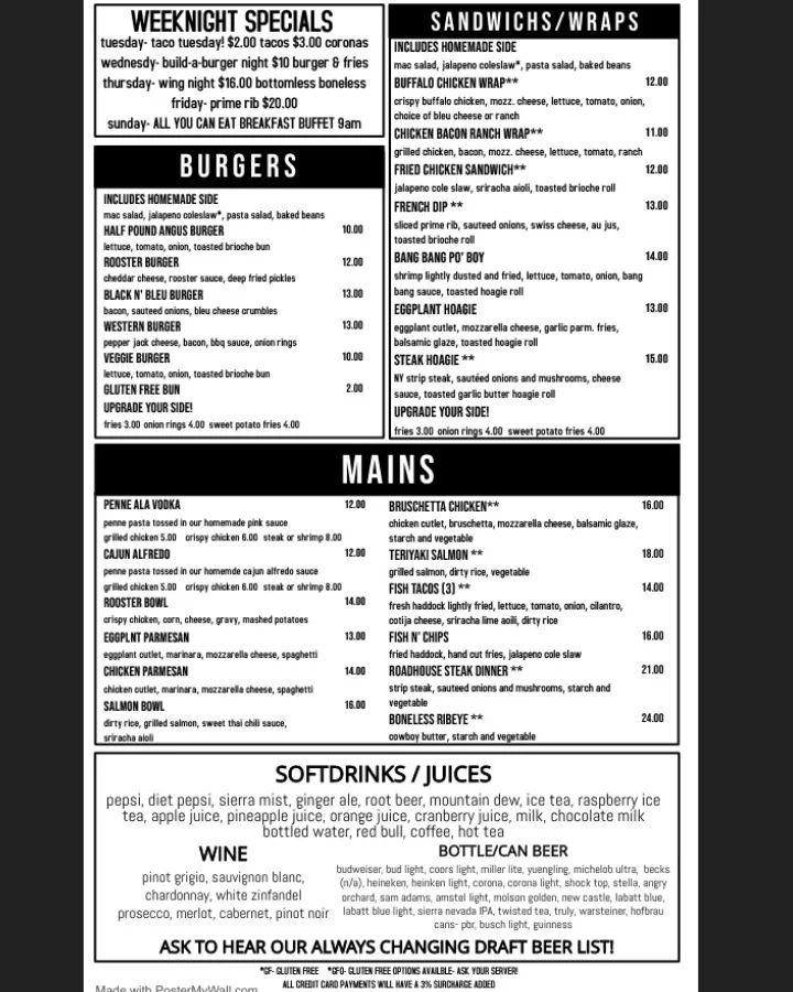 Menu at Red Rooster Bar & Grill, Cairo