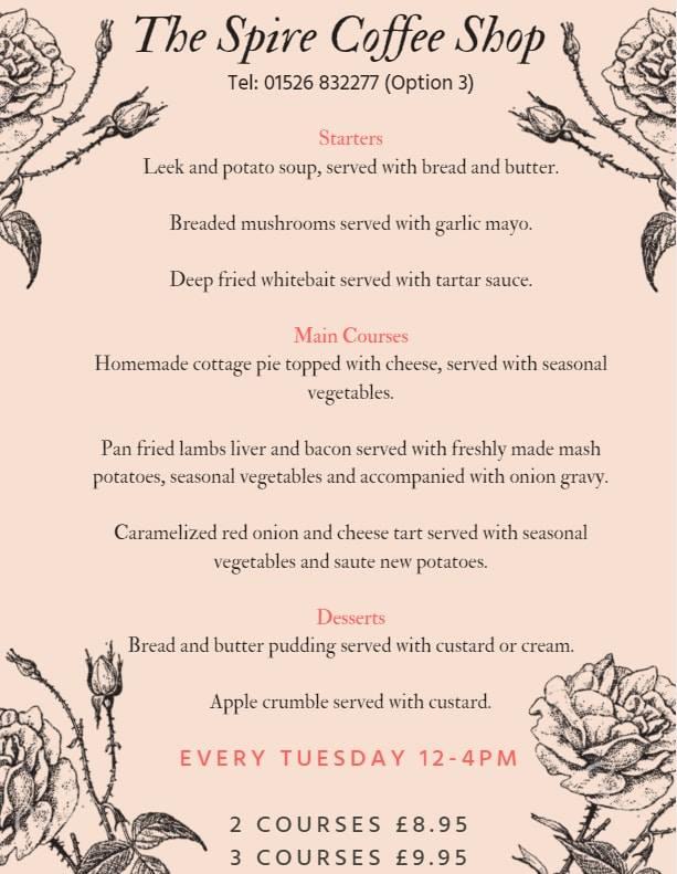 Menu at J.Parker's Garden Centre Anwick cafe, Leasingham