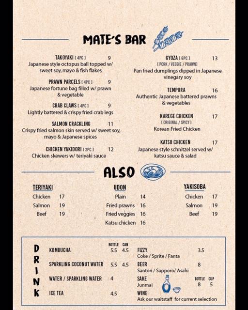 Menu at Blue Lemon Sushi Terrigal restaurant, Terrigal
