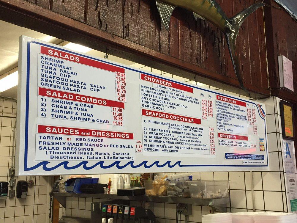 Menu at Fisherman's Outlet restaurant, Los Angeles
