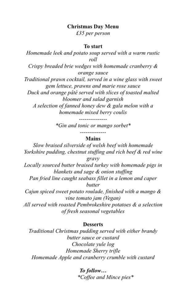 Menu at Lydstep Tavern pub & bar, Lydstep