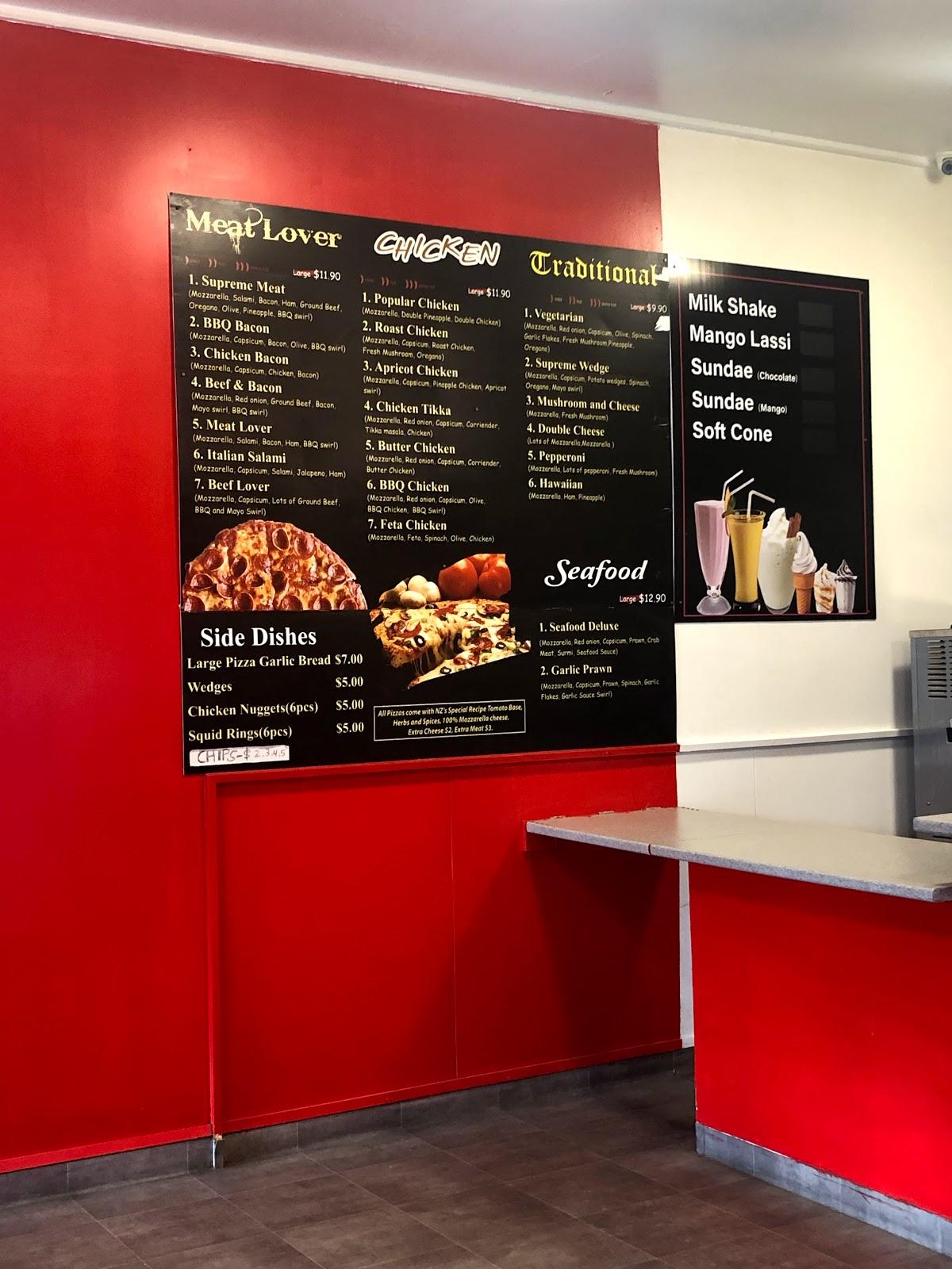 Menu at Nz Pizza pizzeria, Ngaruawahia