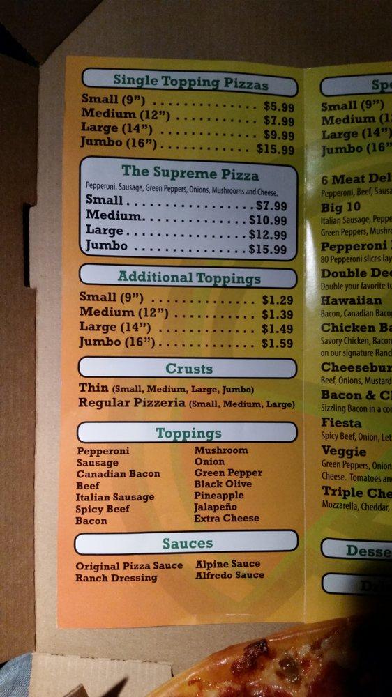 Menu at Simple Simon's Pizza - Erick, OK pizzeria, Erick