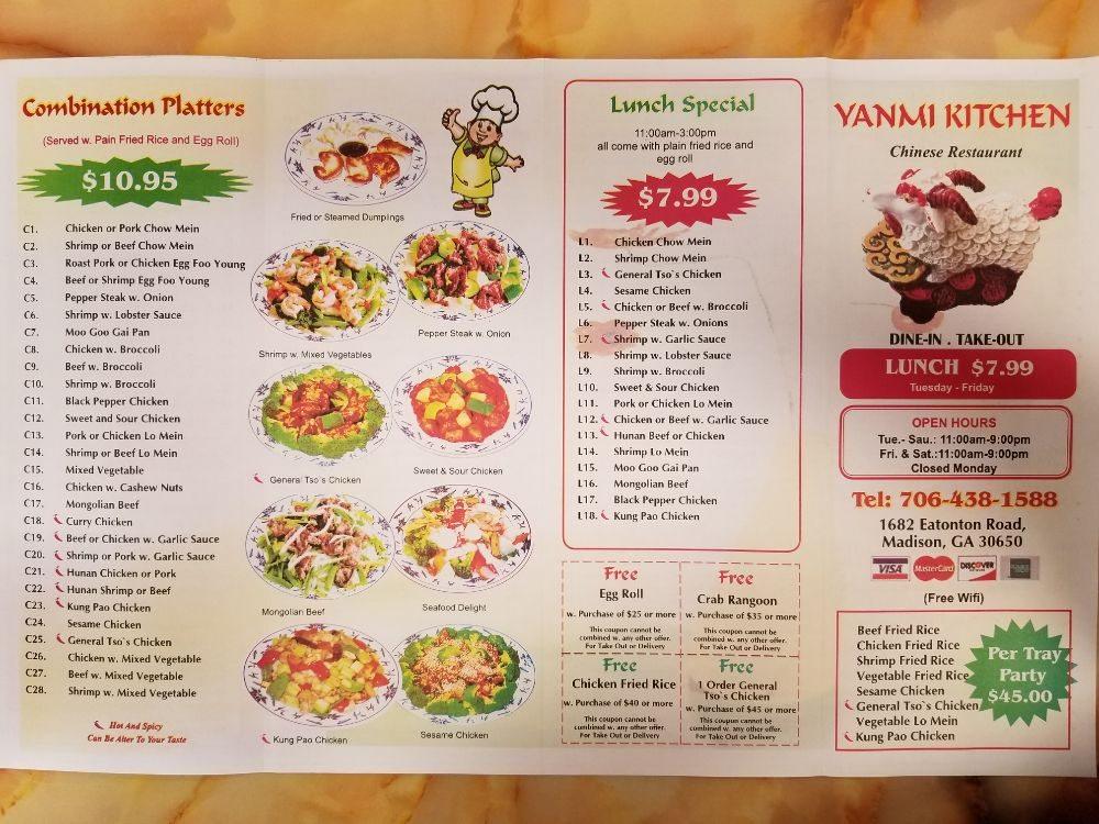 Menu at Yanmi Kitchen restaurant, Madison