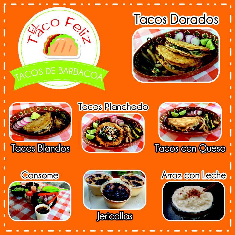 Menu at El taco feliz restaurant, Zapopan